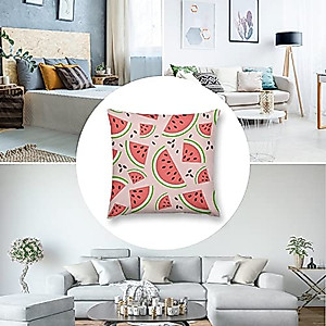 DMIPIRLS Outdoor Pillow Cases for Sofa Soft Set of 1 Pillowcases,Stylish Pink Watermelon White 26x26 Inches