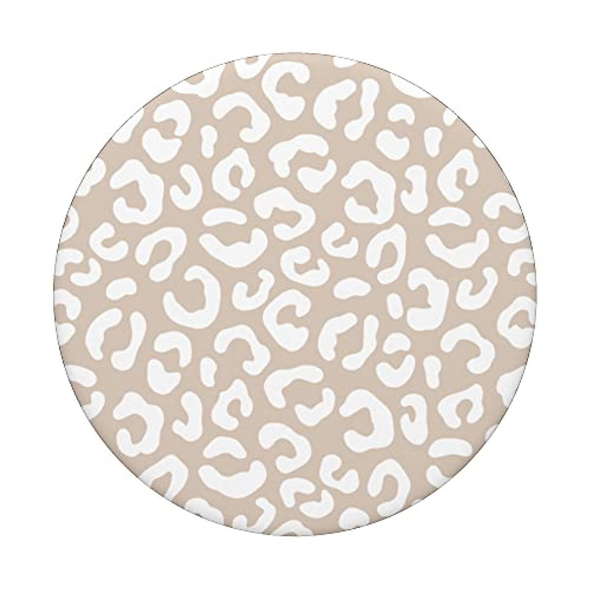 Tan Sand Beige White Leopard Print Design PopSockets Swappable PopGrip
