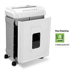 Aurora AU1262XA Anti-Jam 12-Sheet Crosscut Paper and CD/Credit Card Shredder, White/Gray