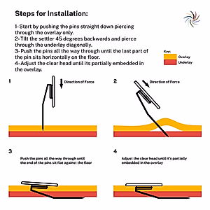 Rug Settlers Rug Pins Pack of 6 Rug Anchors Secure a Rug Over a Rug Anti Slip Pins for mats Runners Plastic Sheets and Throws