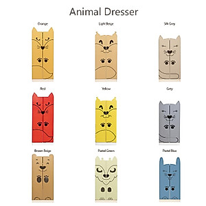 BUSYWOOD Animals Armoire – Toddler Dresser Organizer for Bedroom - Playroom Furniture - Wardrobe Closet - Kids Dresser - Montessori Armoire - Wooden Closet