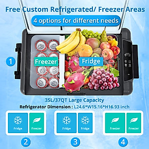 CHEINAUTO Portable Refrigerator, 35L/37QT, Black