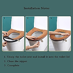 1Pcs Toilet Seat Cover Warm Pads, Toilet Seat Cover Cushion, Warm Toilet Seat Covers, Cute Toilet Seat Mat (Brown)