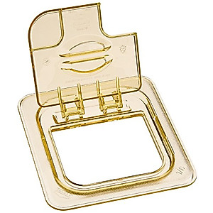 Cambro 60HPLN150 Amber 1/6 Size Notched H-Pan FlipLid