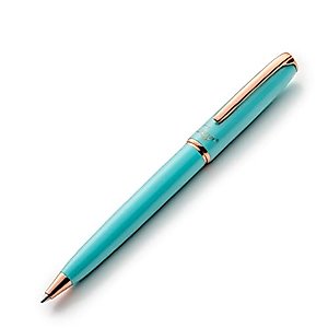ZenZoi Turquoise Luxury Ballpoint Pen – Fancy Pen for Women W/Rose Gold Trim, Nice Gift Box & Schmidt Ball Point Ink Refills. Retractable, Executive Writing Pens For Journaling, Note Taking, Office