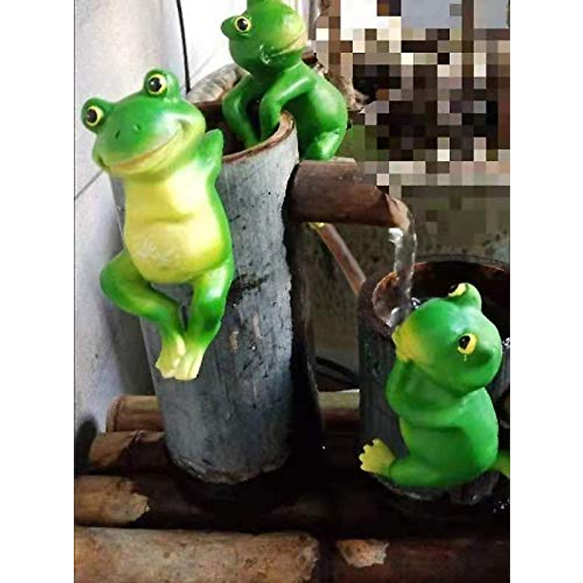 Set of 3 Cute Frog Figurines Hanging Animal Statue,Resin Pot Hanging Climbing Frog Sculpture Outdoor Statues Ornaments Décor for Flower pot/Fence, Yard Art Figurines for Patio Lawn House (3 frogs)