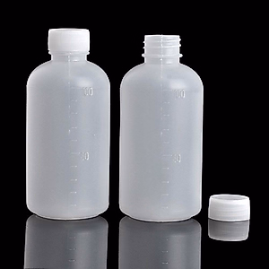 GDGY 20Pcs 100Ml, 3.4OZ PE Plastic Empty Small Mouth Graduated Lab Chemical Container Reagent Bottle Sample Sealing Liquid Medicine Bottle (20pcs 100ml, 3.38)