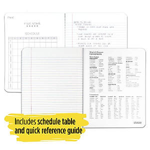 Five Star Composition Book, Notebook, College Ruled Paper, 100 Sheets, 9-1/2 x 7-1/2, Color Selected For You, 1 Count (09120)