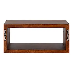 Kate and Laurel Holt Modern Floating Wall Shelf, 18 x 8, Walnut Brown, Chic Rectangular Floating Wood Shelf for Wall