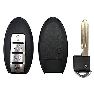 Smart Key Fob Case Shell Fit for Nissan Altima Maxima Murano Infiniti KR55WK48903 4 Buttons Replacement Keyless Entry Remote Car Key Housing Casing Outer Cover with Uncut Blade Blank & Keyring (1)
