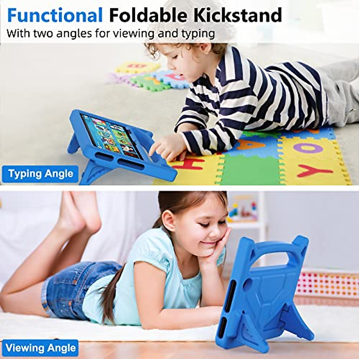 Fire 7 Tablet Case for Kids,Kindle Fire 7 Case,Amazon Fire 7 Tablet Case(12th Gen 2022 Release),Dinines Lightweight Shock Proof Protective Cover Case for All-New Amazon Kindle Fire 7 Tablet,Blue