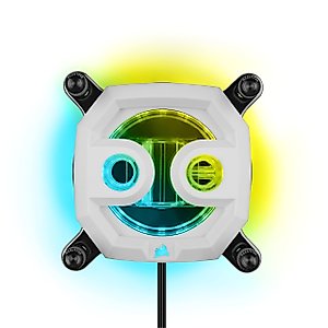 CORSAIR Hydro X Series XC7 RGB PRO CPU Water Block for Intel LGA 1700, 1200, 115X and AMD Socket AM4 (Copper Cold Plate, 110 MicroCooling Fins, 5V ARGB Motherboard Adapter Cable Included) White