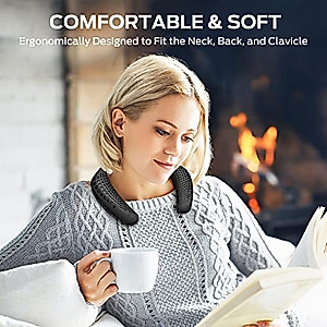 Oraolo Neckband Bluetooth Speakers, Wireless Wearable Speaker True 3D Stereo Sound, Portable Personal Body Speaker 24H Playtime, Waterproof Neck Speaker Support SD Card, Comfortable Design, Black