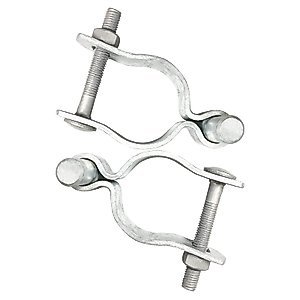 2 Pack Chain Link Fence Gate Post Hinge - Use for Outside Diameter Post/Pipe - Galvanized Chain Link Post Gate Hinge - Nut/Bolt Included (1-5/8 Inch)