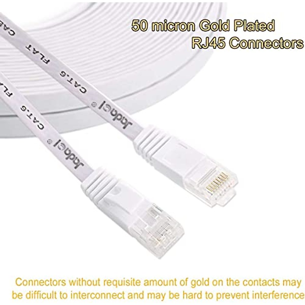 Cat 6 Ethernet Cable 15 ft, Outdoor&Indoor 10Gbps Support Cat7 Network, Flat Internet RJ45 LAN Patch Cords, Solid Cat6 High Speed Computer Wire with Clips for Router, Modem, PS4/5, Xbox, Gaming, White