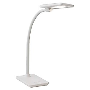 Newhouse Lighting NHDK-ZL-WH Zlata LED Desk Lamp with USB Charger, Touch Dimming and Color Change for Office Use, White