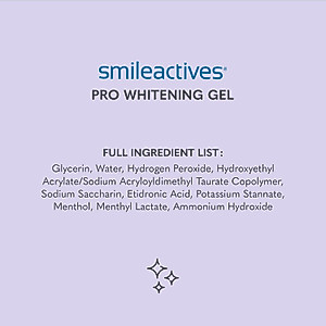 Smileactives Teeth Whitening Gel for Toothpaste with Clinical-Grade Hydrogen Peroxide, Tooth Stain Remover for White Teeth, Dentist Quality Pro Whitening Gel to Remove Coffee Stains, 2 oz Bottle
