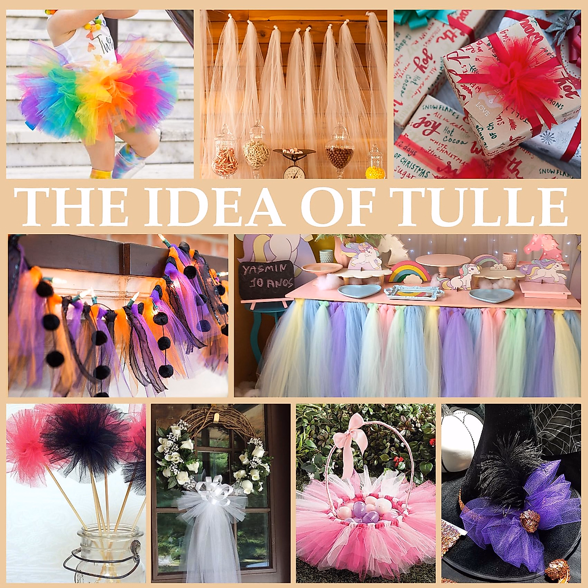 Sage Green Tulle Fabric Roll 6 Inch by 100 Yards (300 feet) Sheer Tulle Netting Spool Tulle Ribbon for Tutu Skirt Christmas Gift Wrapping Wedding Baby Shower Party Decorations DIY Crafts