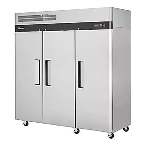 Turbo Air M3R72-3-N M3 Series commercial kitchen upright solid 3 door refrigerator, self cleaning, LED lighting, rapid cool-down 65.8 cu. ft.