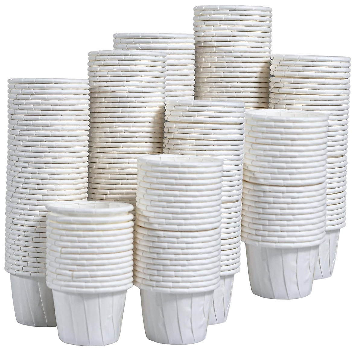 Vakly Disposable Paper Souffle Medicine Cups 3/4 oz [Pack of 500] – (0.75 Ounce) Small Cups for Medication Distribution, Pills, Tasting, Condiments, Food and Dessert Serving