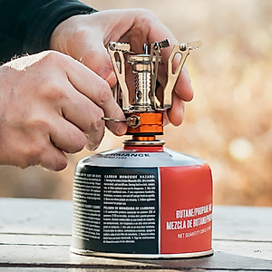 MalloMe Backpacking Stove - Portable Camping Stove - Small Backpack Camp Single Burner for Propane Butane Isobutane Fuel Canister - Mini Pocket Rocket Jet Boiler for Hiking & Gas Cooking