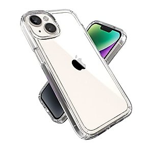 Speck Clear iPhone 14 & iPhone 13 Case - Drop Protection, Scratch Resistant & Anti-Yellowing Dual Layer Case for iPhone 14 & iPhone 13 Case for 6.1 inch Model - GemShell