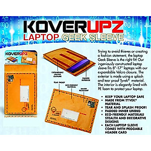 KOVERUPZ Adjustable Express Envelope Laptop Sleeve Laptop Sleeve fits 8"-17" laptops with Our Expandable Closure Disguise, Store and Protect Your Electronics!
