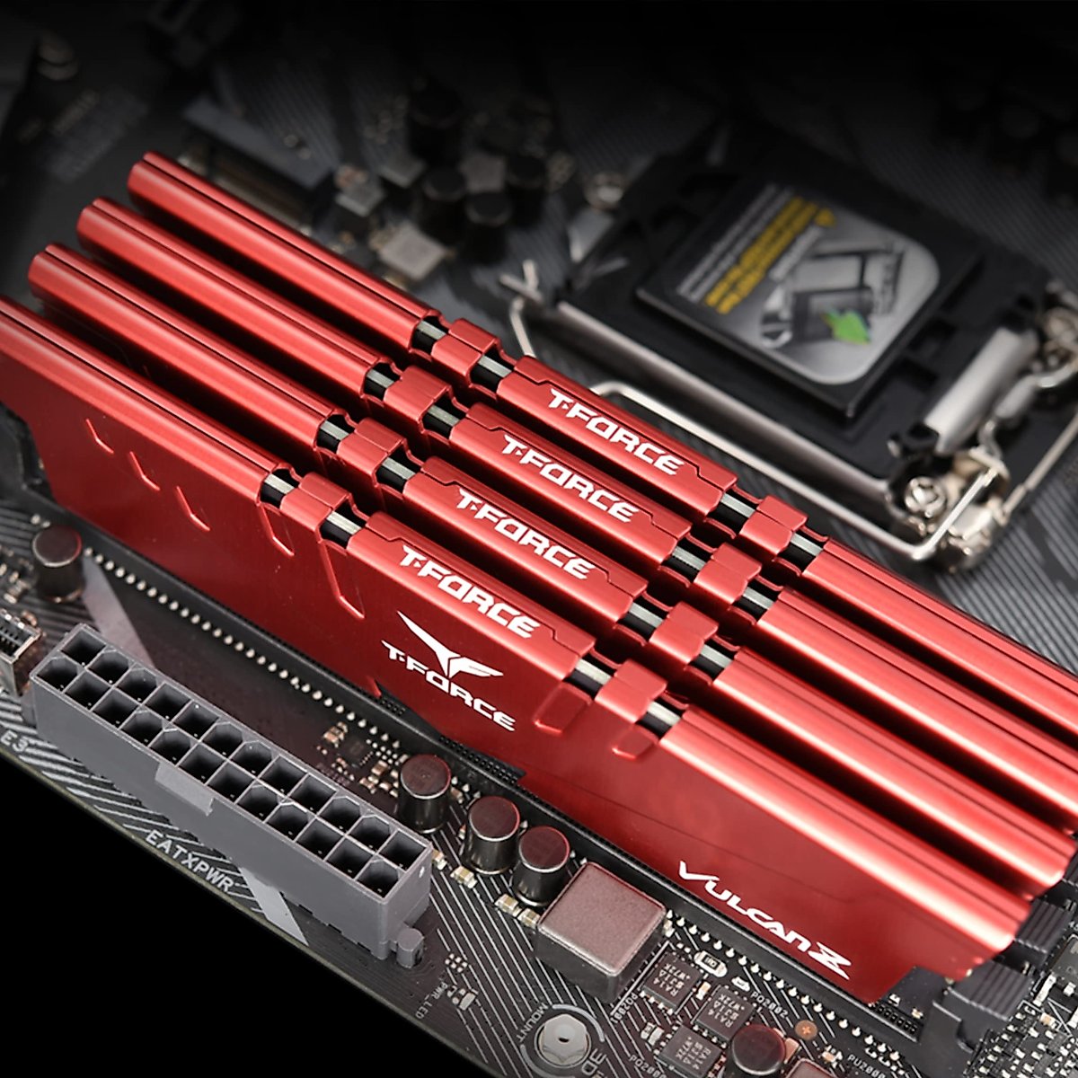 TEAMGROUP T-Force Vulcan Z DDR4 16GB Kit (2x8GB) 3200MHz (PC4-25600) CL16 Desktop Memory Module Ram Red TLZRD416G3200HC16FDC01