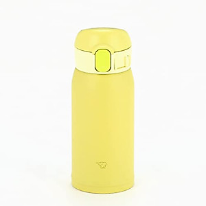 Zojirushi SM-WA36-YA Water Bottle, One-Touch Stainless Steel Mug, Seamless, 1.2 fl oz (0.36 L), Lemon