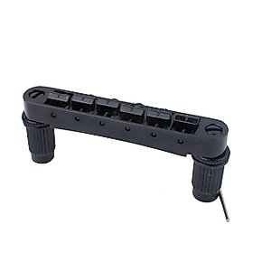 Guyker Guitar Saddle Bridge - Tune-O-Matic Bridges with Studs Replacement for LP EPI 6 String Electric Guitar (GM003, Black)