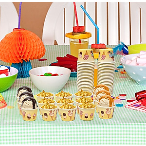 Gift Boutique 48 Count Ice Cream Treat Snack Cups 10 Oz. Disposable Paper Cup Dessert Ices Bowls Ice Cream Truck with Cones and Pops Design For Frozen Treats Cupcakes Party Favor Supplies Decorations