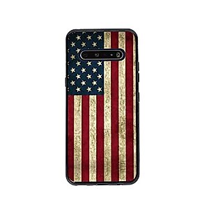 pambea limber Compatible with LG V60 ThinQ 5G USA FlagCase,Retro American USA Flag Graphic Design for LG Case Men Women,Shockproof Soft Silicone Trendy Cool Case for LG