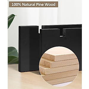 Gronda Black Floating Shelves for Wall 24 Inch Wood Floating Shelves Wall Mounted Wooden Shelf Set of 2, Modern Wall Decor Organizer for Bedroom, Kitchen, Office, Living Room