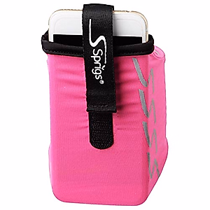 Sprigs Armband for iPhone 11/x/xr/8/7 Plus, Galaxy S10/S9, Google Pixel 4. Lightweight & Comfortable Running Armband, Stretches to Fit All Phones with Case - Hot Pink, Small