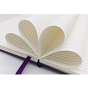 YRL Best A5 Hardcover Notebook Journal with Pen Loop, College Ruled/Lined, 5.7x8.3", 192 Numbered Pages of Premium Thick Paper, Fine PU Leather, Sewn Bound, Elastic Closure, Lays Flat, Purple