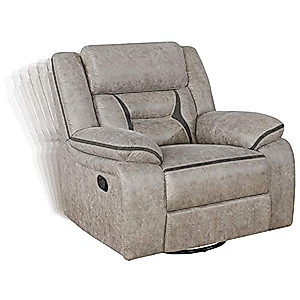 Coaster Home Furnishings PU Manual Motion Recliner in Taupe Finish