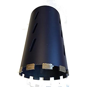6-Inch Laser Welded Dry Diamond Core Drill Bits for Cutting Concrete and Asphalt, 6" Diameter x 11" Length