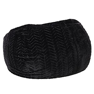 Christopher Knight Home Heavy Metal Inc Meridian Bean Bag Plush Faux Fur Chair | Comfortable and Fun Beanbag for The Whole Family| Non-Spill Memory Foam Filling (Black), Small