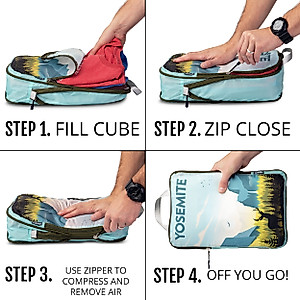 Packing Cubes for Travel-Extra Large Luggage Organizers 7 Piece Set-Ultralight, Expandable/Compression Bags for Clothes by TRIPPED Travel Gear (National Parks)