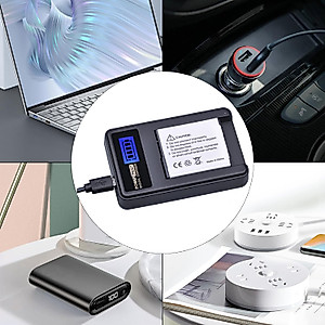 Powertrust 2 Pack NP-BG1 NP-FG1 BG1 Camera Battery and LCD USB Charger for Sony DSC W130 W210 W220 W300 H10 H50 H70 W290 HX7 HX10 HX30 WX10 H55 HX9 T20