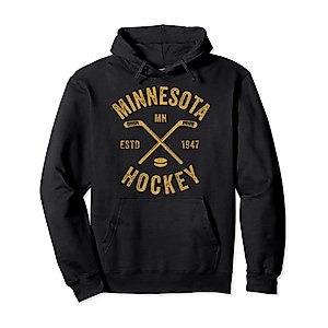 Minnesota MN Ice Hockey Sticks Vintage Gift Pullover Hoodie