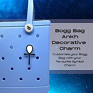 BOGLETS - The Ankh Charm Compatible with Bogg Bags, Simply Southern and Other Similar Tote Bags.