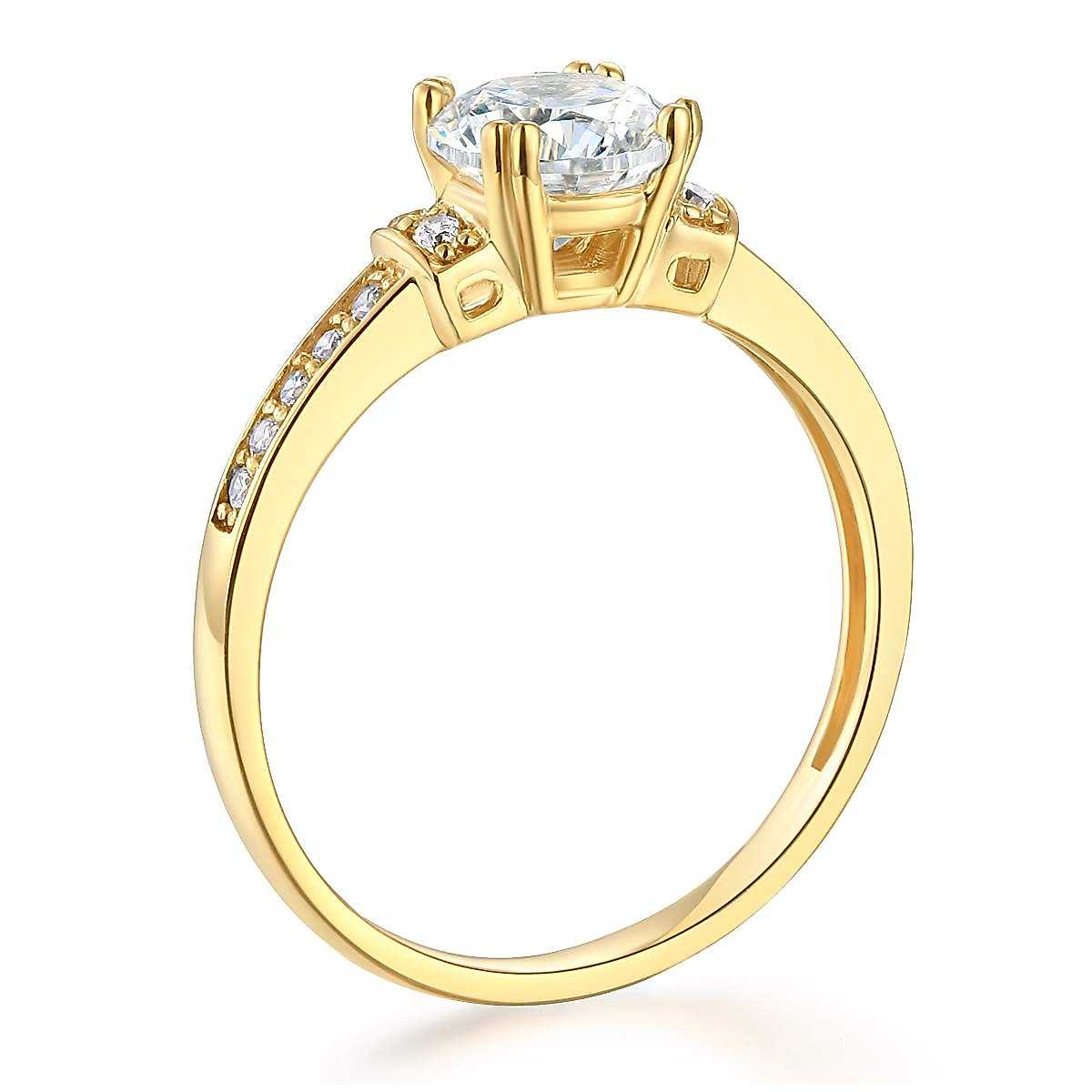 14k Yellow Gold SOLID Wedding Engagement Ring - Size 7
