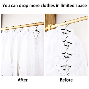 maxin 60 Hanger Connector Hooks, Hanger Extension, Closet Organizer, Space Saving Mini Closet Hanger Organizer (White)
