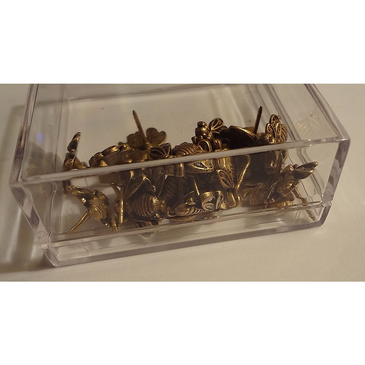 9PC Large Queen Bee Push Pins Antique Gold T-629AG