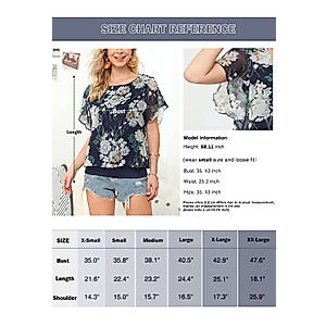 Neineiwu Women's Casual Short Sleeve Crewneck Loose Tops Blouses Shirt (Black Polka Dot,Large)