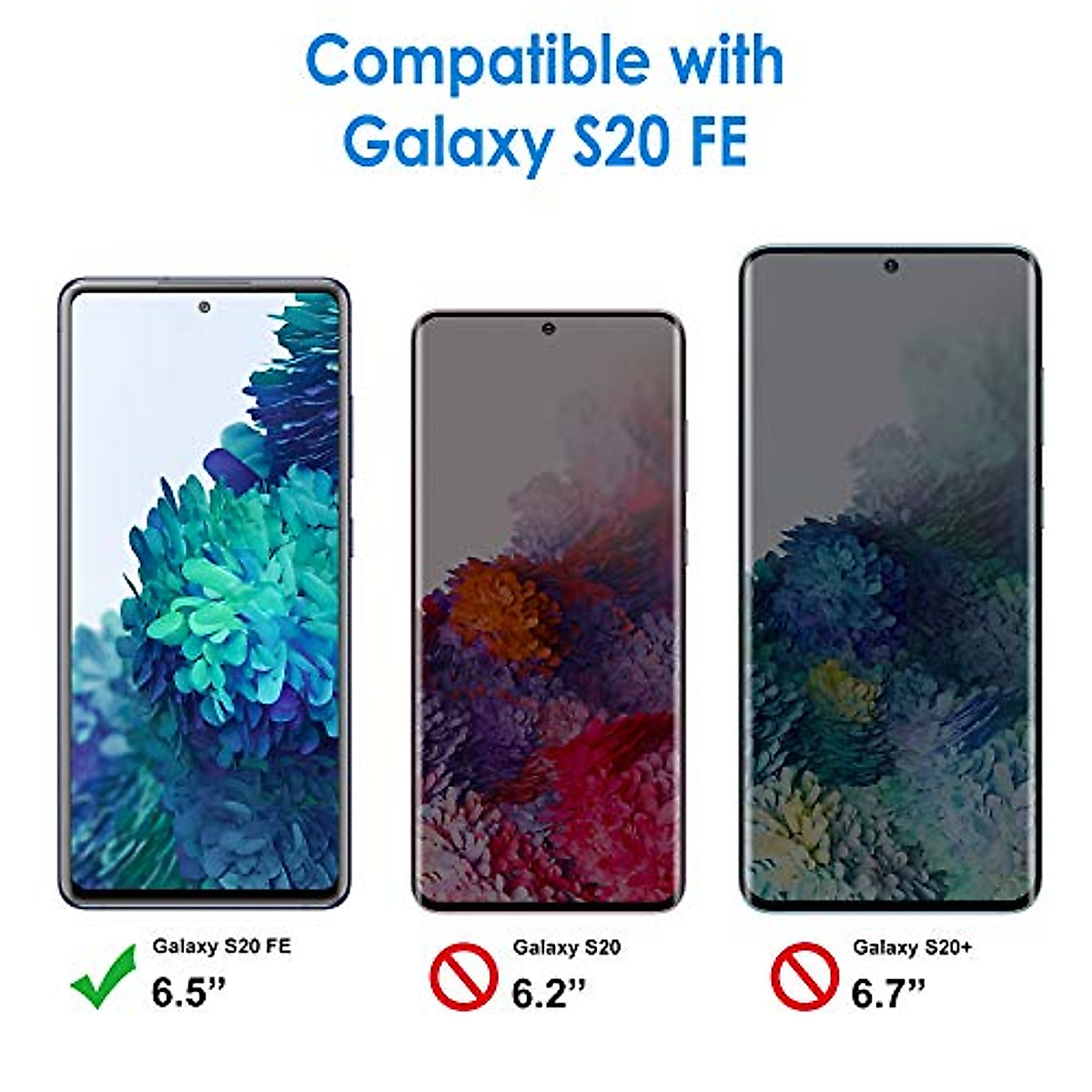 JETech Screen Protector Compatible with Samsung Galaxy S20 FE 6.5-Inch, Tempered Glass Film, 3-Pack