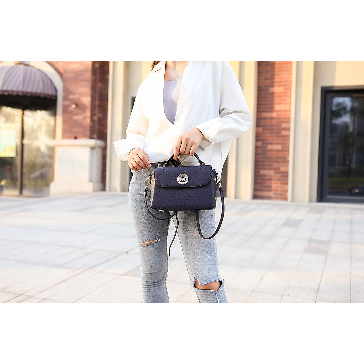 MKF Collection Crossbody Bag for Women, Designer Crossover Lady Handbag Messenger Purse