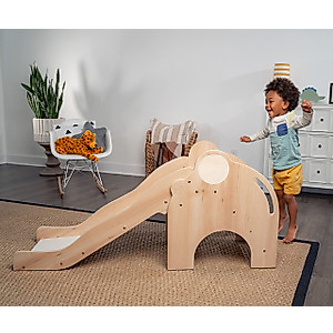 Avenlur Nima Indoor Slide - Elephant Shape Montessori Waldorf Style - Safe, Sturdy, and Reliable - Perfect Indoor Play Space for Developing Motor Skills and Balance in Toddlers and Kids Ages 1 to 5yrs