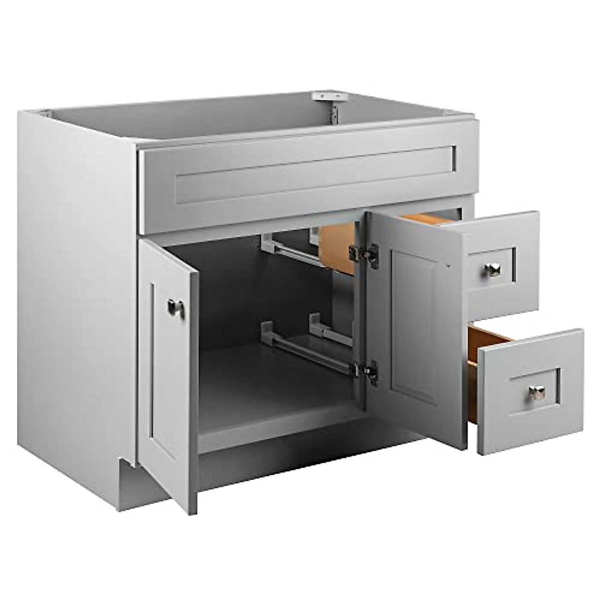 Design House 587097 Bath Unassembled Modern 2-Door 2-Drawer Bathroom Shaker Vanity Cabinet Only, 36 x 21,Grey